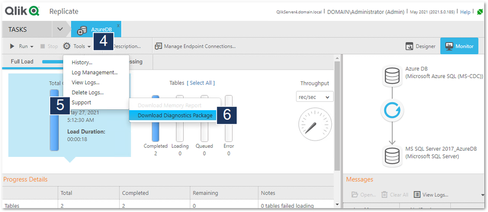 How to collect Diagnostics Package from Qlik Replicate