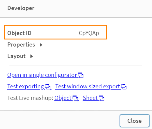 How to identify an object in a Qlik Sense app by object id