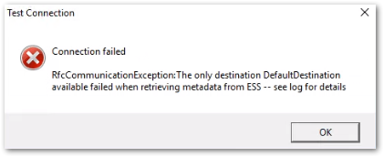 Qlik SAP SQL connection failed with an error: 'The only destination available failed when ...