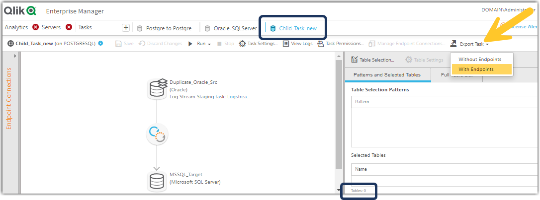 Qlik Replicate How To Convert A Direct Task Into A Log Stream Task Without Reloading