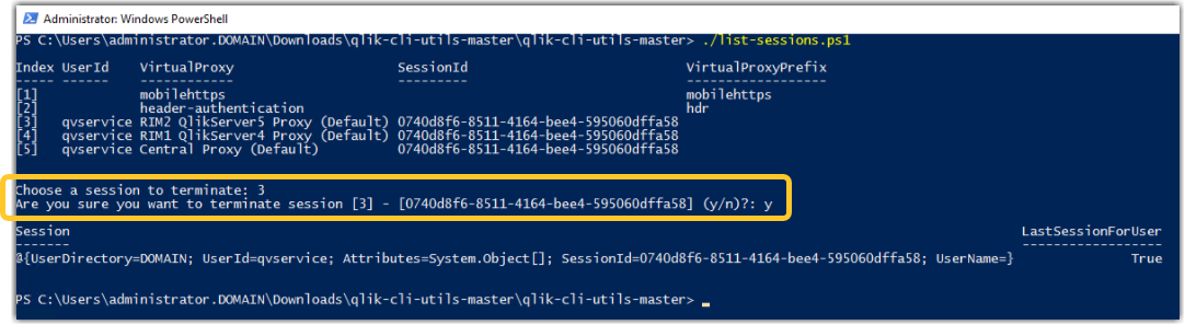 How do Qlik Sense (client-managed) sessions work and how to handle or terminate them