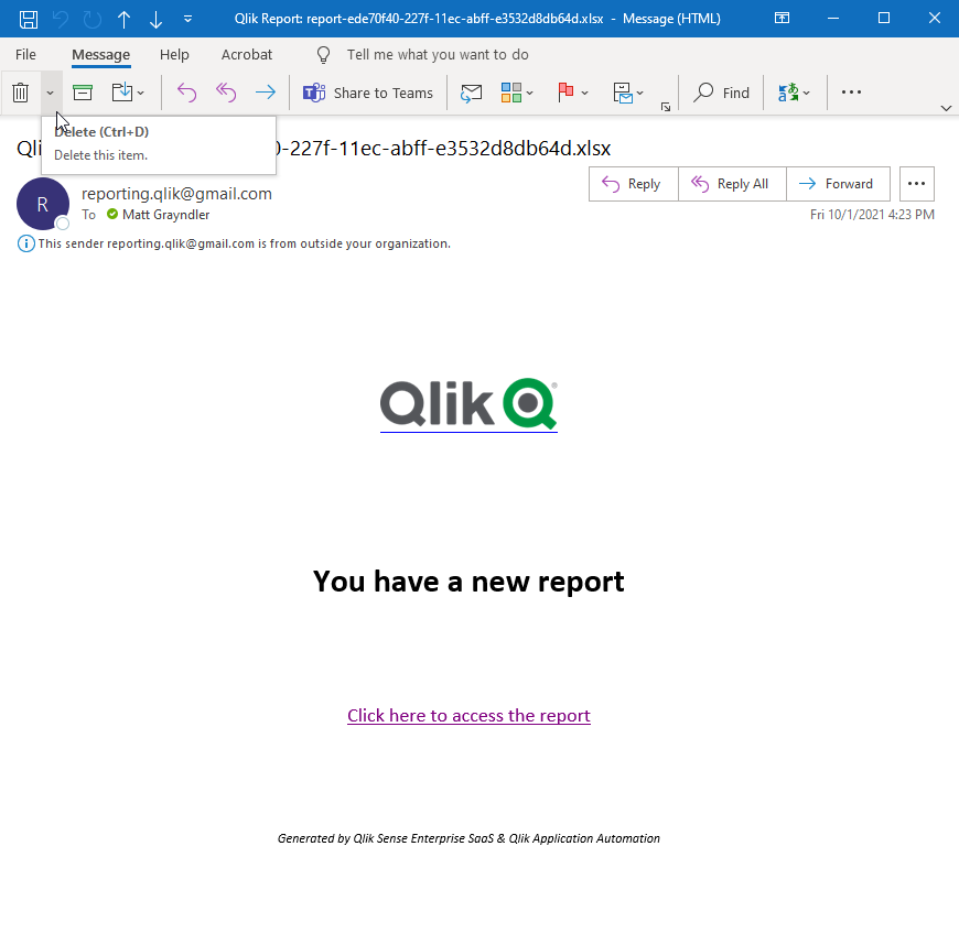 Using Qlik Application Automation To Create And Distribute Excel Reports In Office 365
