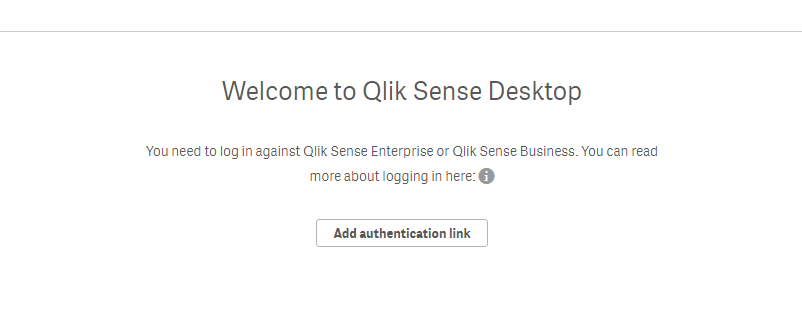 Configuring Qlik Sense Desktop authentication link