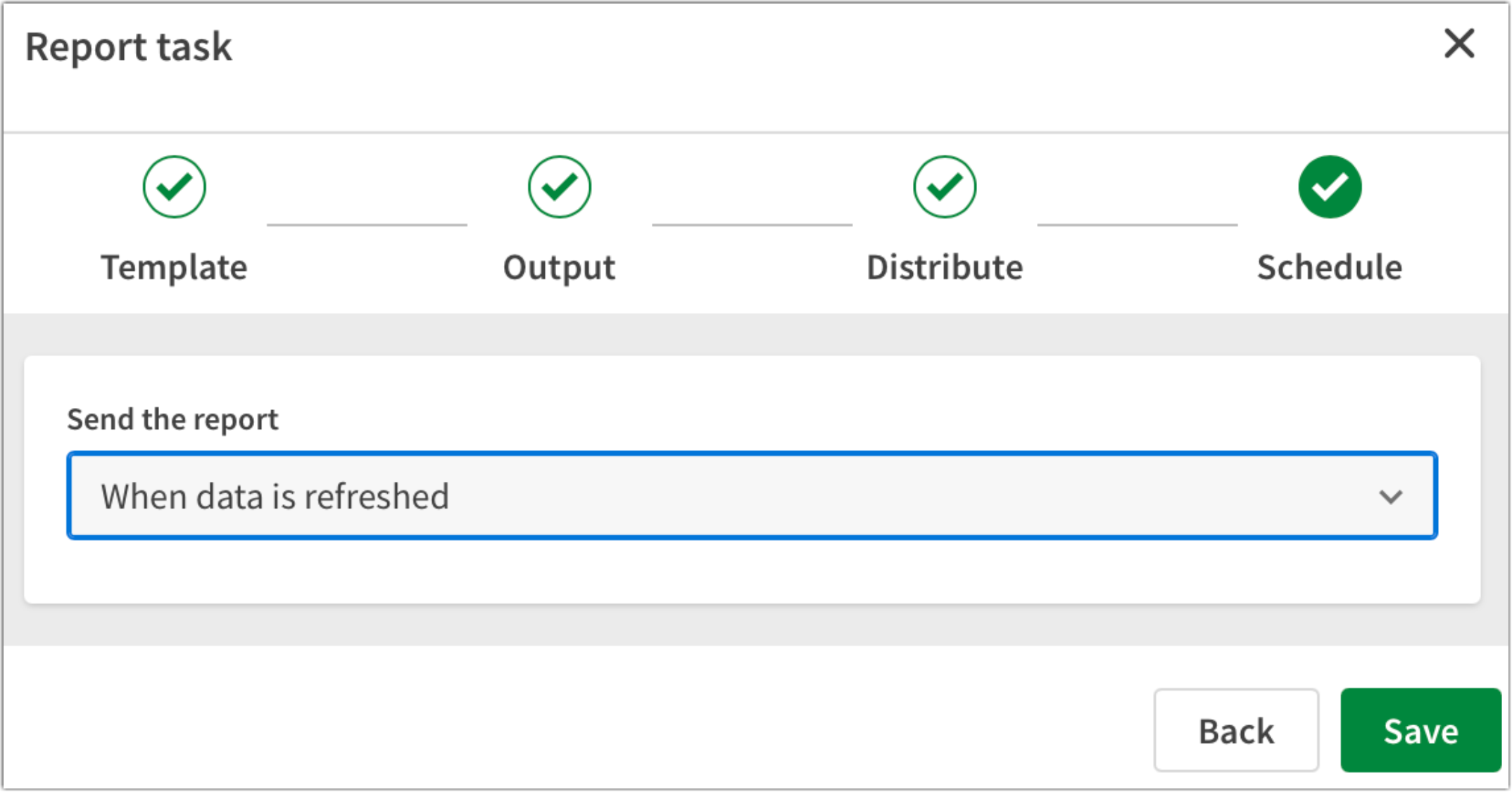 Qlik Cloud Analytics: Unable to save task error when editing reporting task