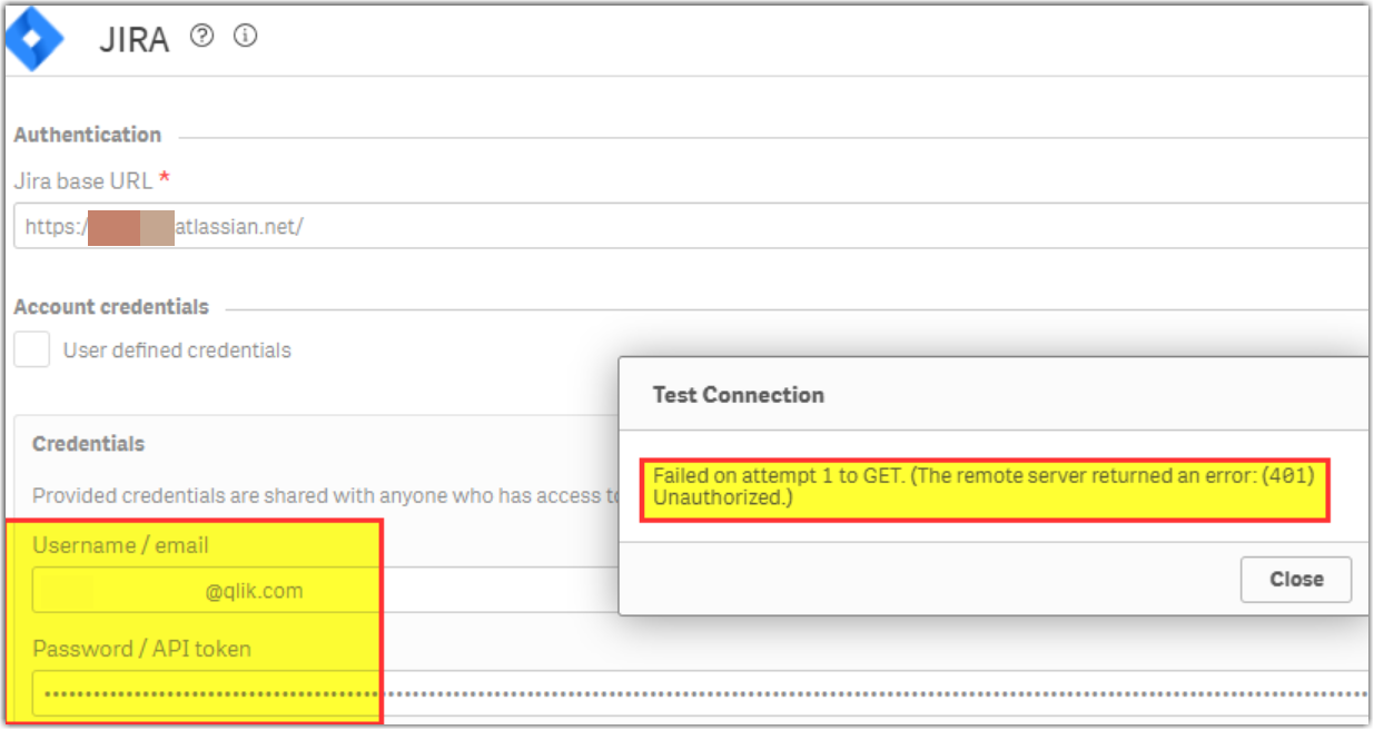 Qlik JIRA Connector: creating a new connection fails with error Failed ...