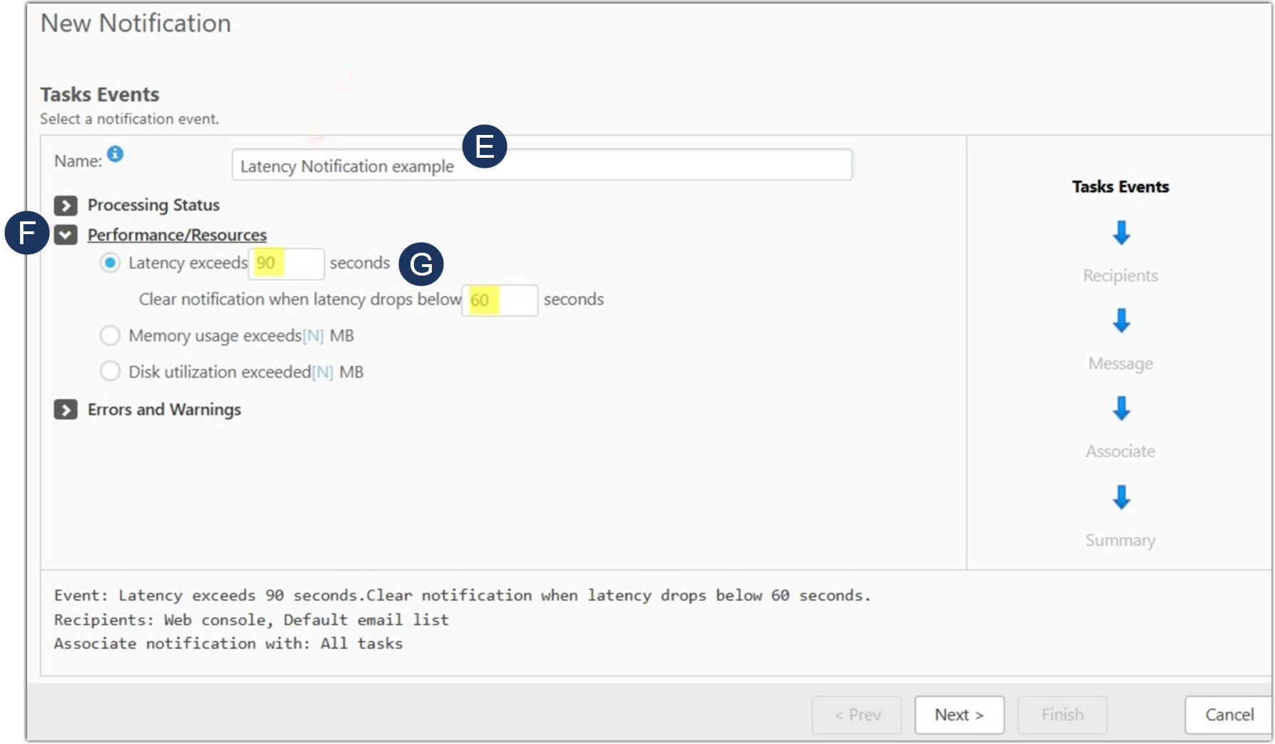 Qlik Replicate: How to add notification rule that will be triggered when task faces latency