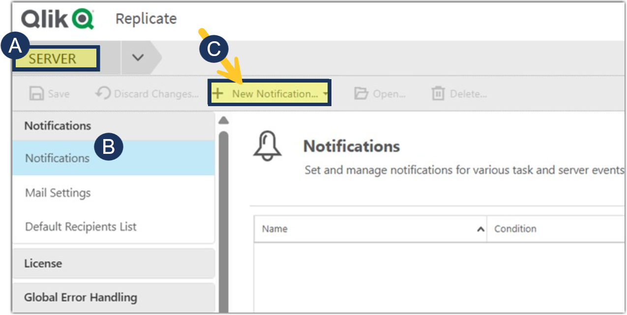Qlik Replicate: How to add notification rule that will be triggered when task faces latency