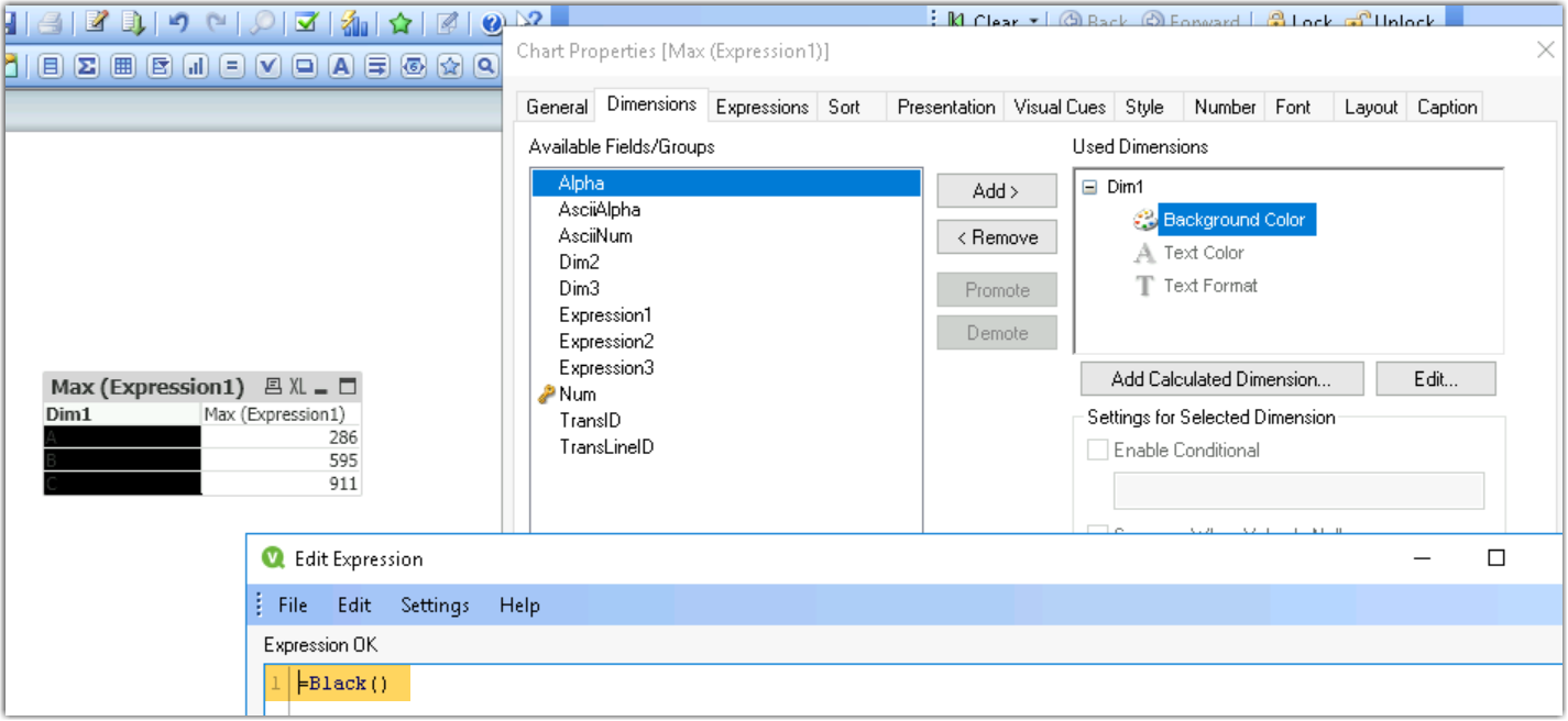 QlikView: Black backgrounds in table background is not exported