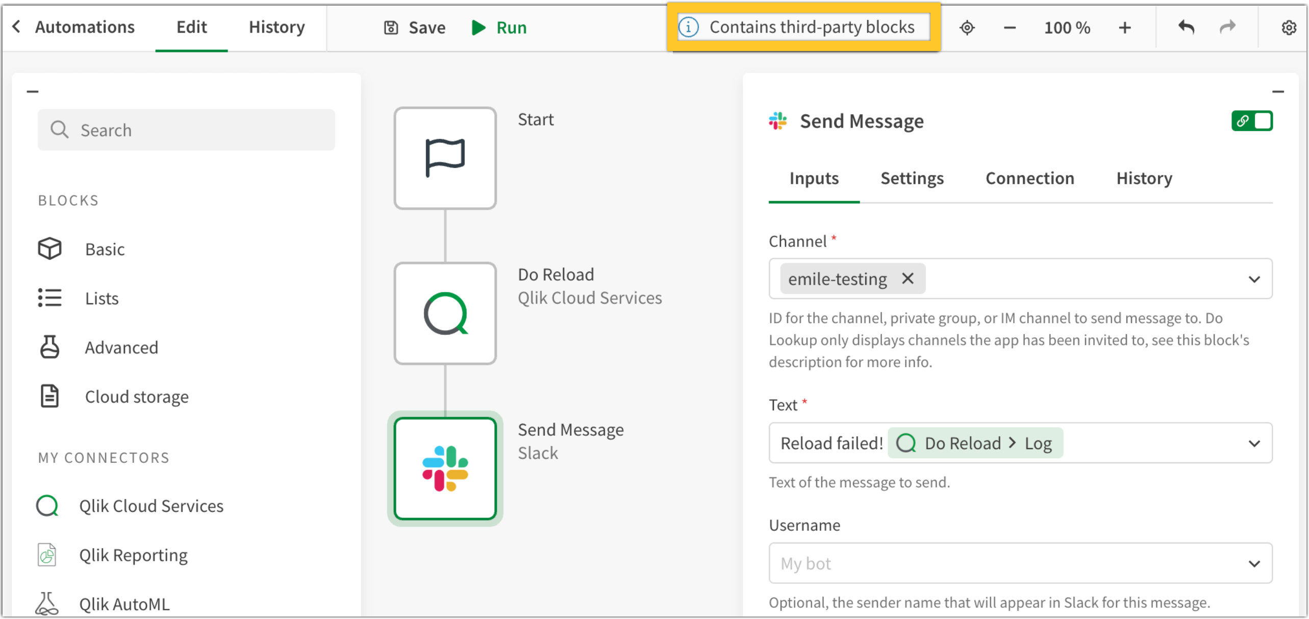 Packaging shift to third-party runs for Qlik Automate