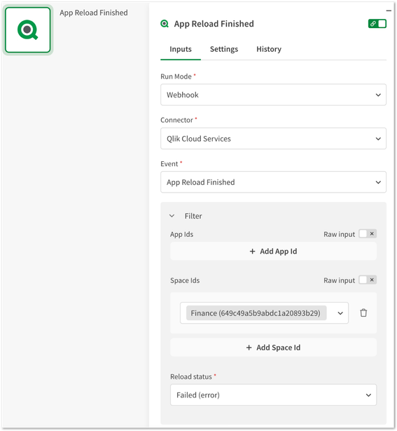 How to run an automation for failed reloads using Qlik Automate