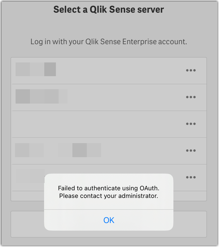 Qlik Sense Client Managed mobile app on iOS: Failed to authenticate using OAuth
